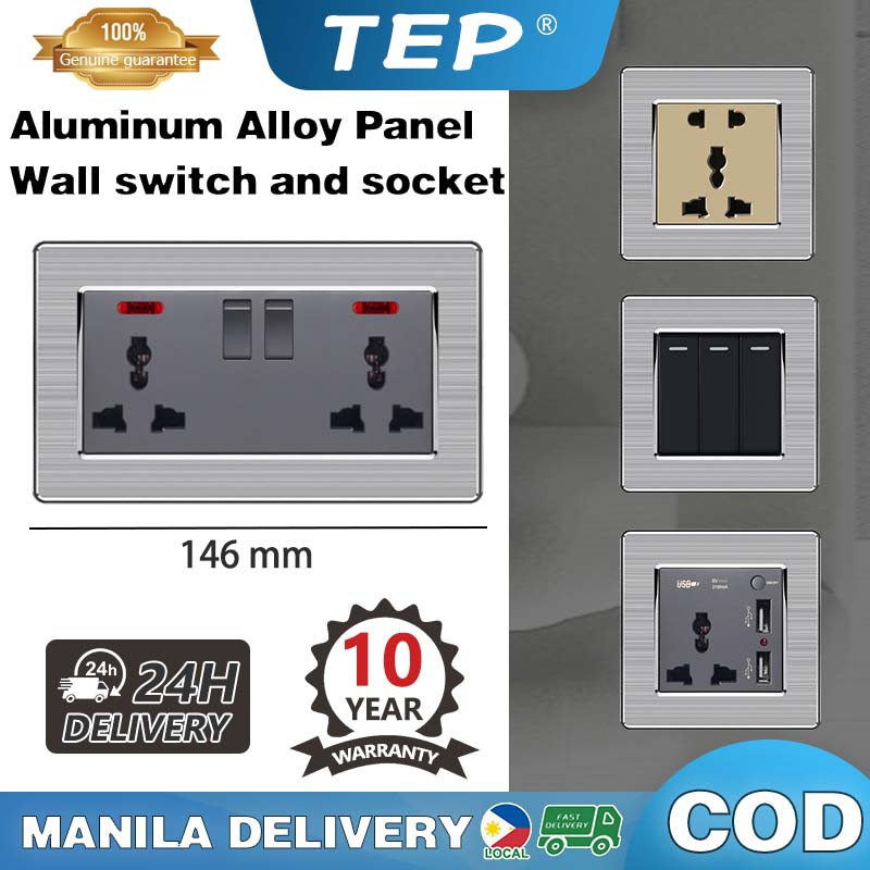 TEP Wall Light Switch and Socket Morden Wall Socket 86/146 Type Flame ...
