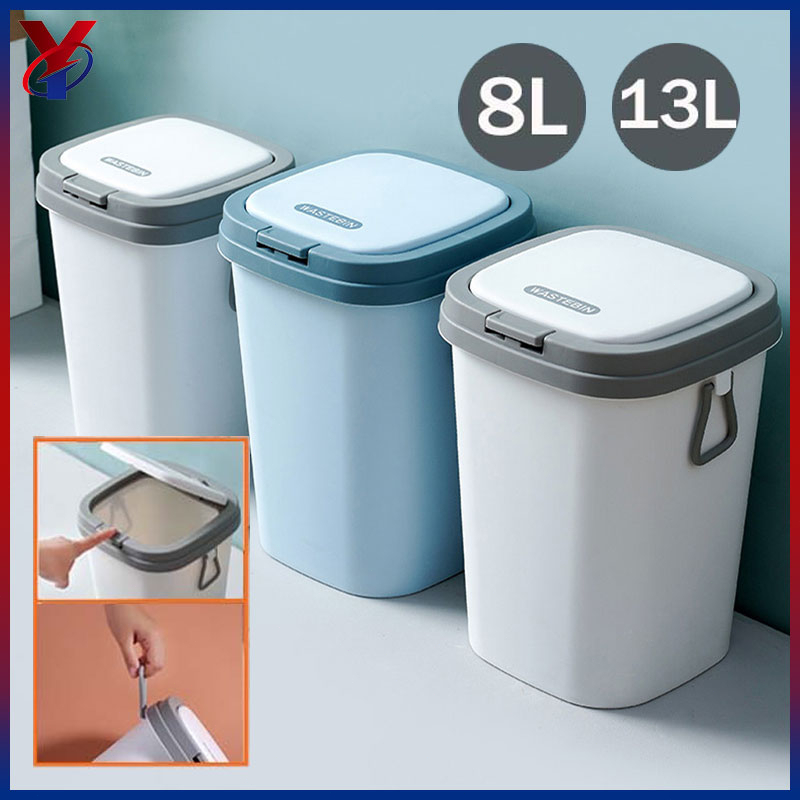 13L Trash Can With Cover Basurahan Perfect For Home Or Office Kitchen ...
