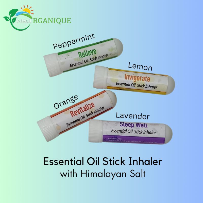 Essential Oil Stick Inhaler with Himalayan Salt(Lavender,Peppermint ...