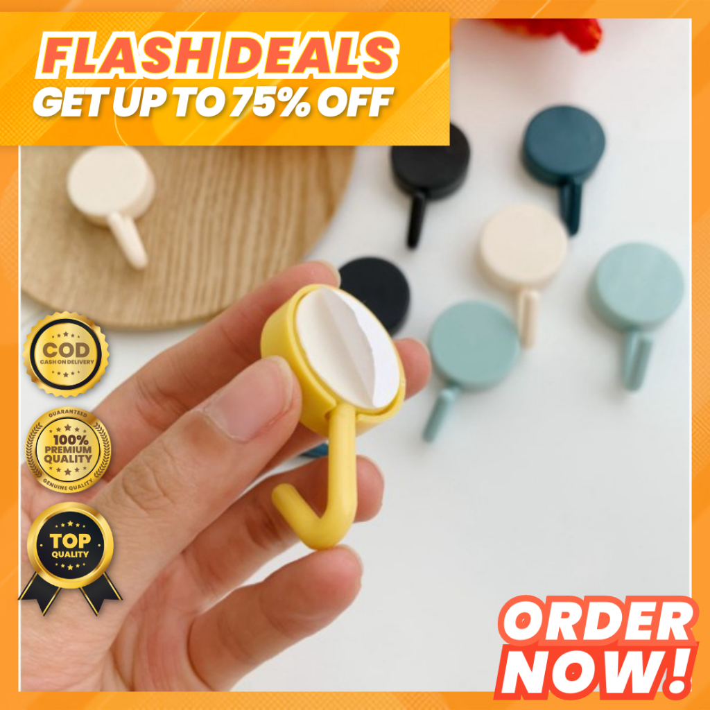 Original 4pcs Ready Stock Hook kitchen Strong Adhesive Hooks Non-trace ...