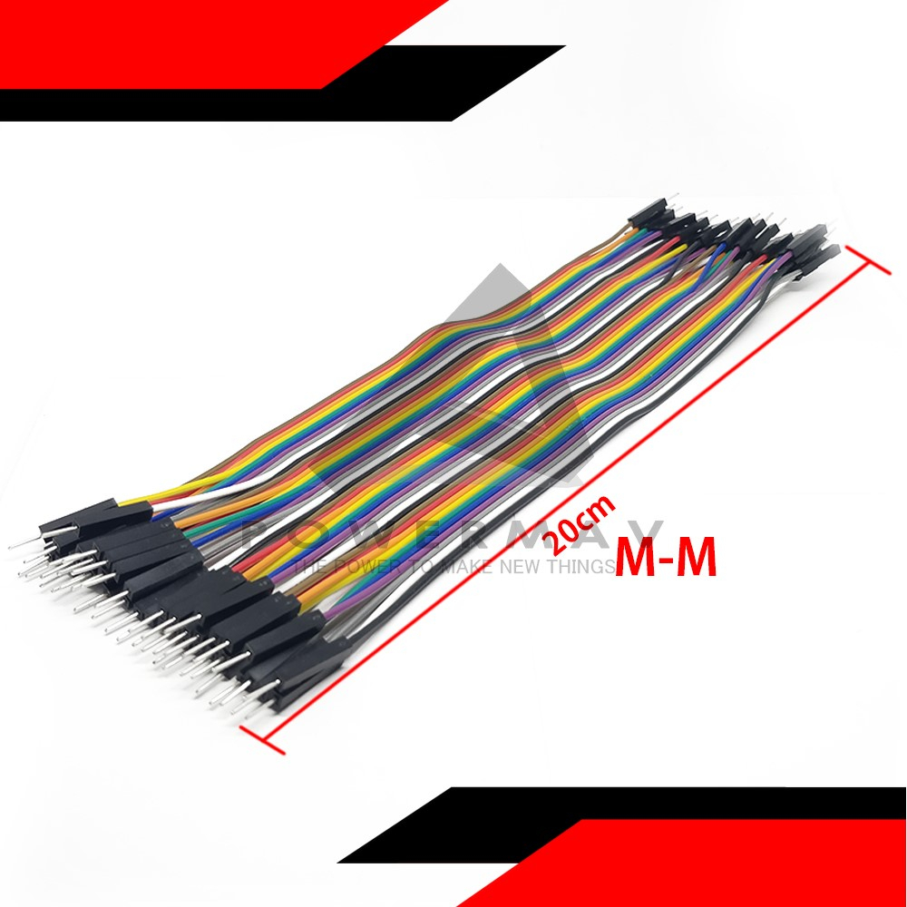20cm dupont wire m to m Line connector jumper cable wires multi color ...
