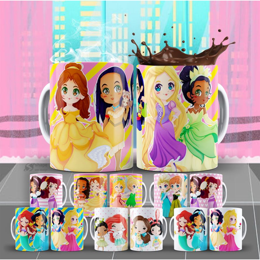 Disney Princess Coffee mug designs for White Mug / Red Magic Mug and ...