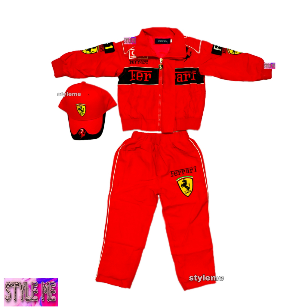 Ferrari F1 Jacket/ Short/ Overall Style with Cap Car Racing Costume ...