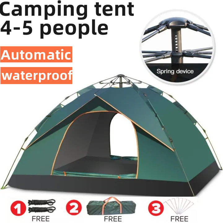 Waterproof Automatic 4-5 Person Outdoor Camping Tent Two Doors Double ...
