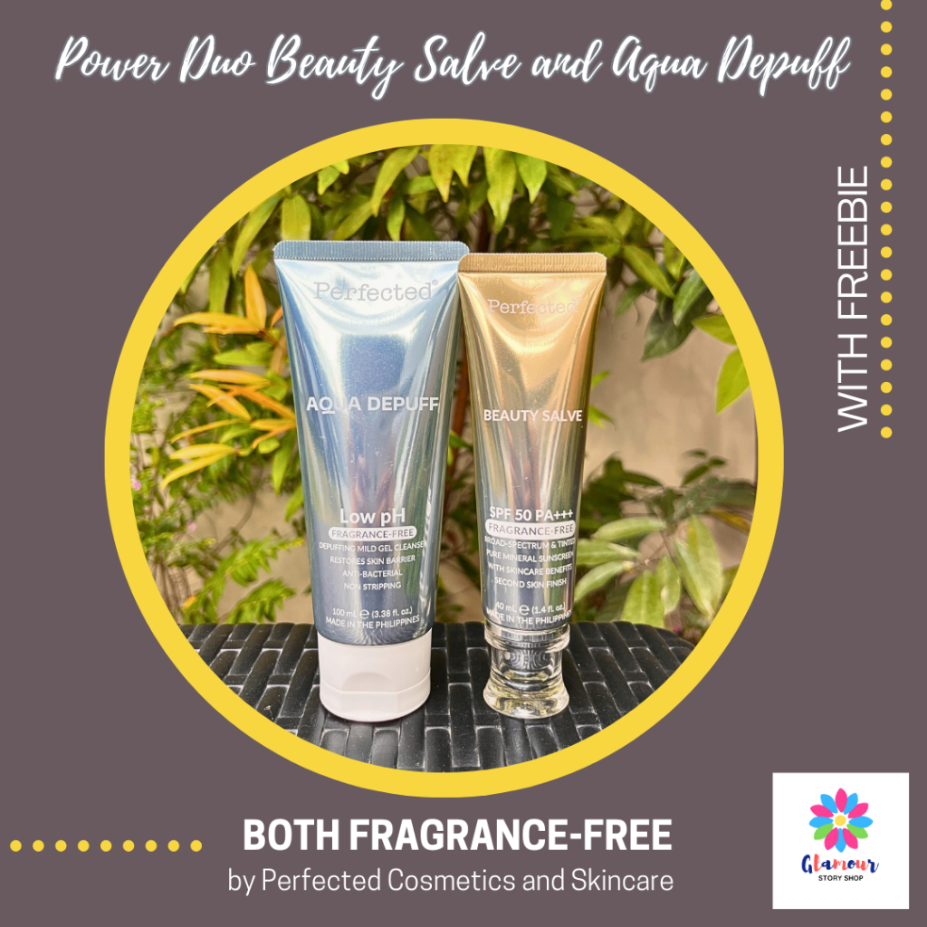 Power Duo Perfected Beauty Salve Sunscreen + Aqua Depuff Mild Gel ...