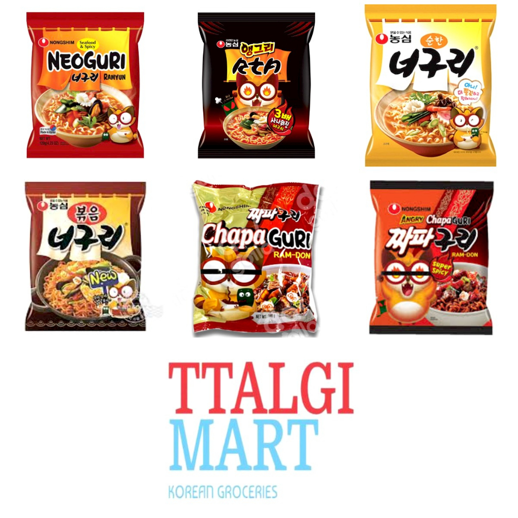 Nongshim Neoguri Multi (Spicy, Mild , Angry Neoguri and stir fried ...