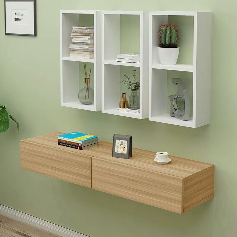 Wall bedside table drawer cabinet makeup table writing desk storage ...