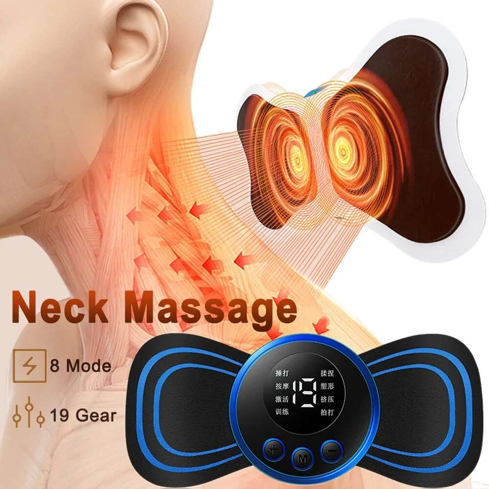 EMS Neck Massage LCD Display Electric Massager Cervical Neck Back Patch ...