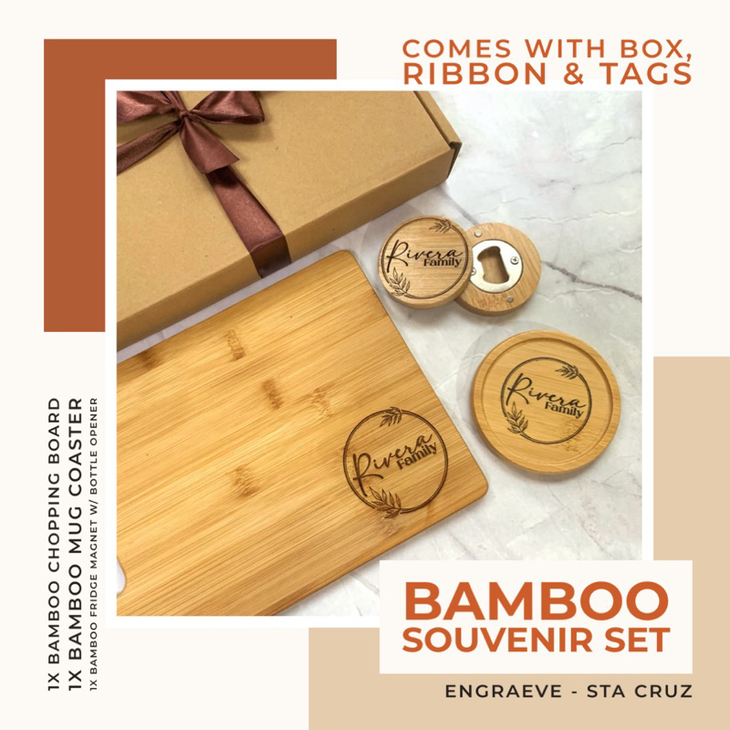 Personalized Laser Engraved Bamboo Souvenir Set | Shopee Philippines