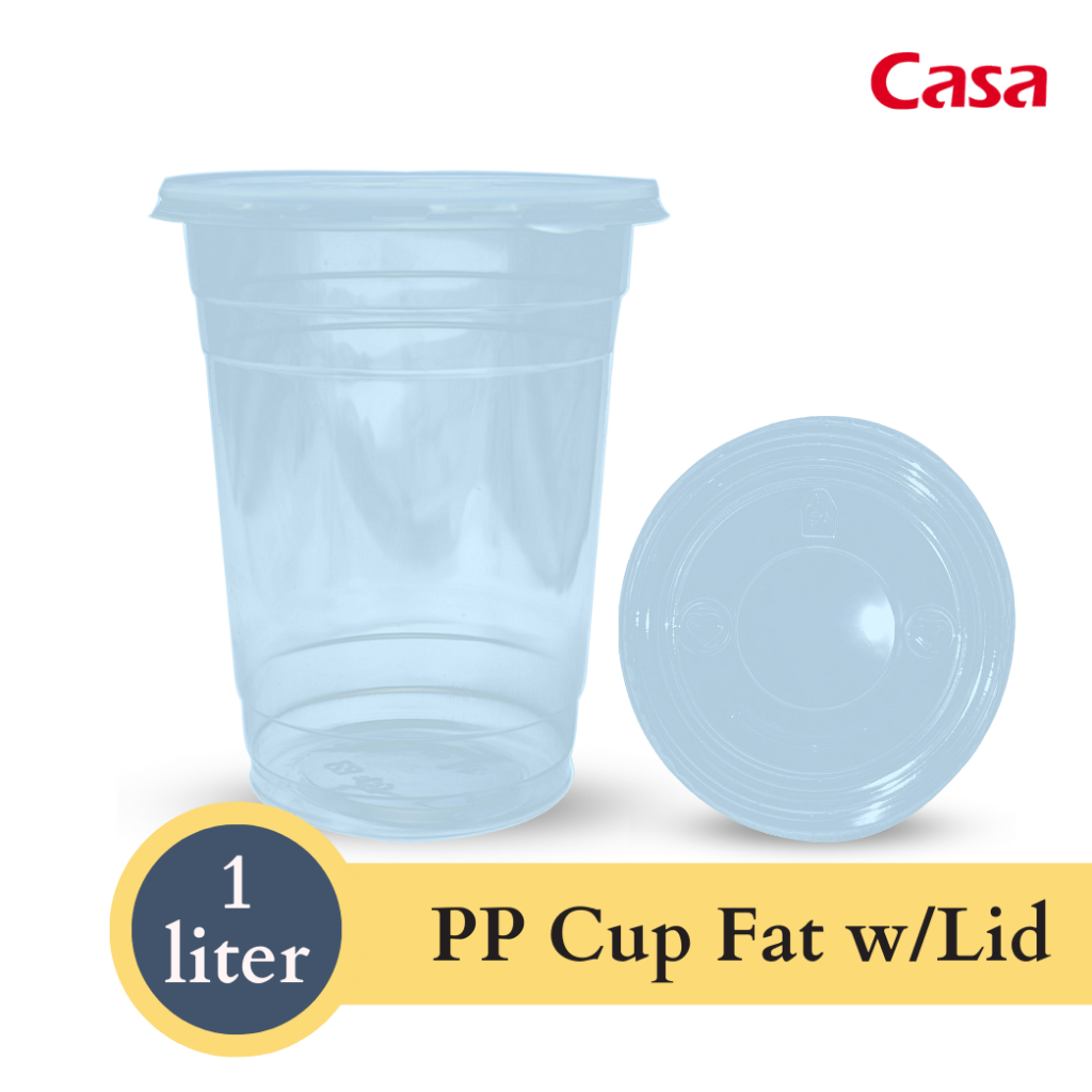 Casa 1 Liter Fat Pp Cup With Lids 50 Pcs Bundle | Shopee Philippines
