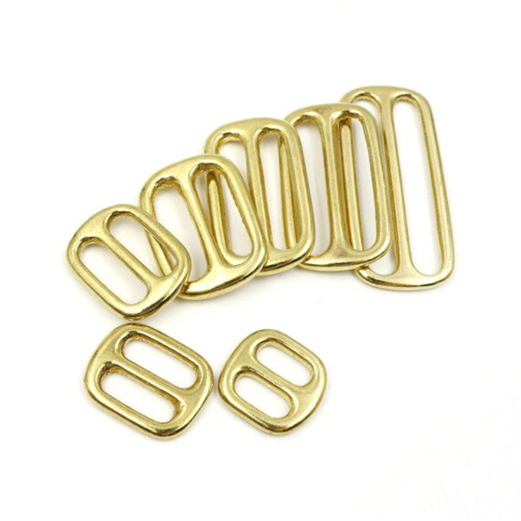 TRI GLIDE STRAP SLIDERS (SOLID BRASS) ADJUSTER The Leather Project ...