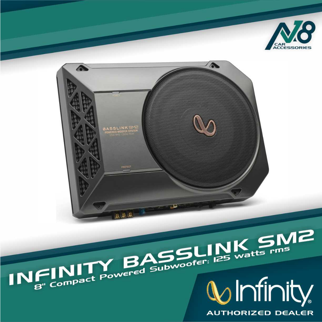 Infinity BassLink SM 2 8" Compact powered Under-seat Subwoofer ...