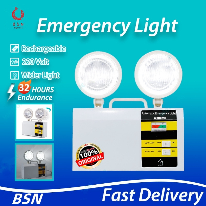 【COD】Emergency Lights Rechargeable LED Twinhead Automatic Commercial ...