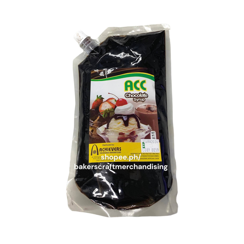 ACC Strawberry Syrup or ACC Chocolate Syrup 1 Kg Capacity | Shopee ...
