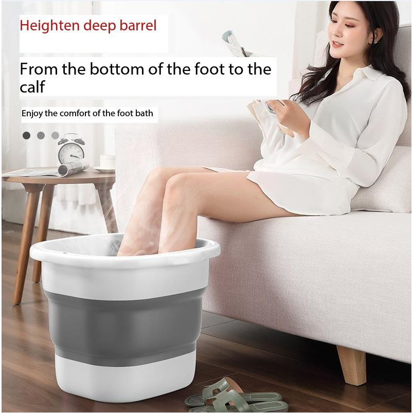 LHK 1pc Collapsible Silicon Foot Soak Basin Therapeutic Soaking Bucket ...