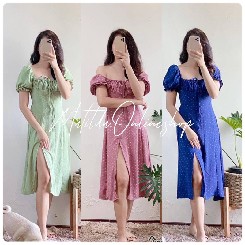 ZARRAH MIDI SLIT DRESS| SMALL-SEMI LARGE | matilda.clothing | Shopee ...
