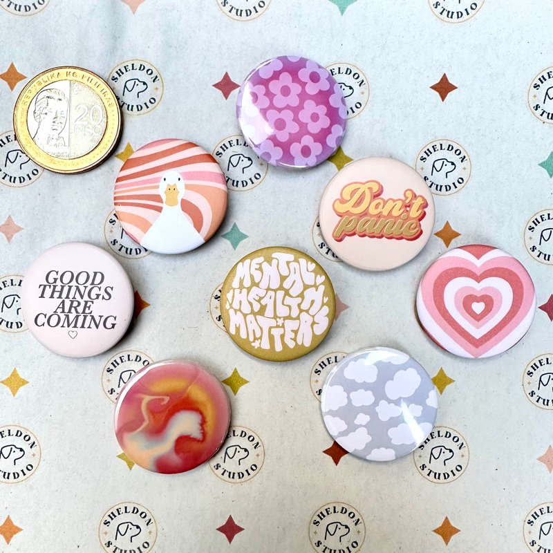 70s Aesthetic Cute Button Pin | 1.25 inches | Shopee Philippines