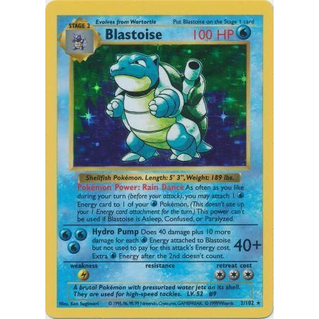 Blastoise - 2/102 - Holo Rare (Shadowless) Base Set Shadowless Singles ...