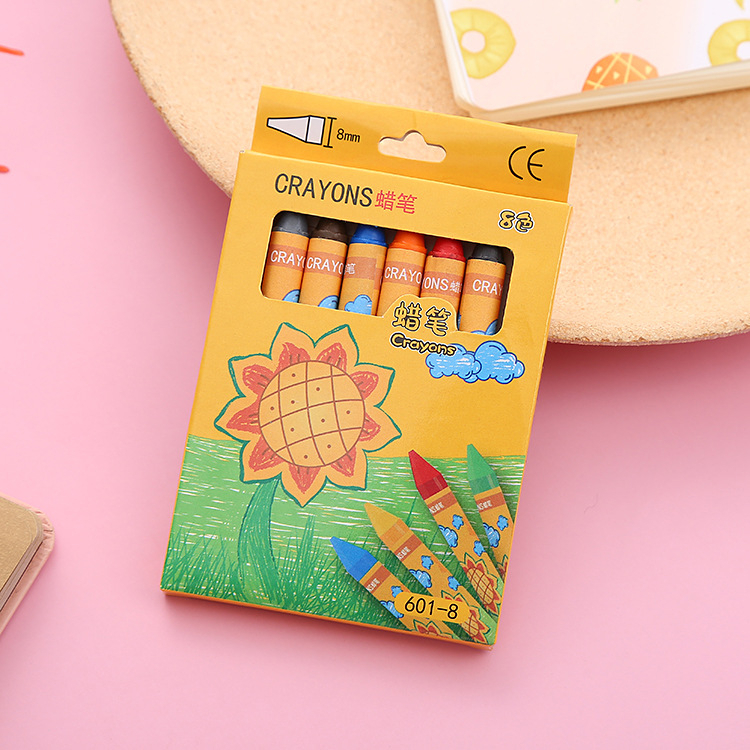 Sunflower cute cartoon crayons Student crayons 8/12/24 colors | Shopee ...