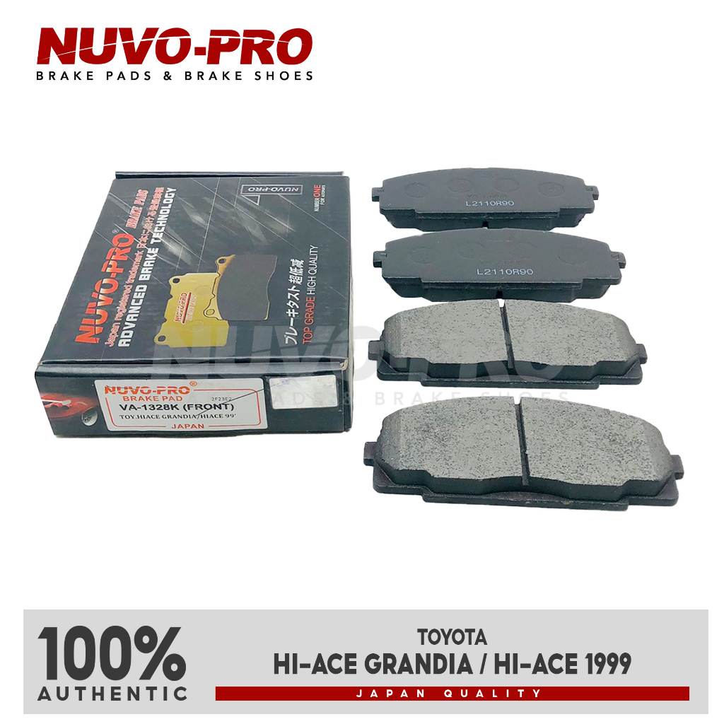 Nuvo-Pro Front Brake Pad Toyota HiAce Grandia / HiAce 4X4 1999 - 2004 ...
