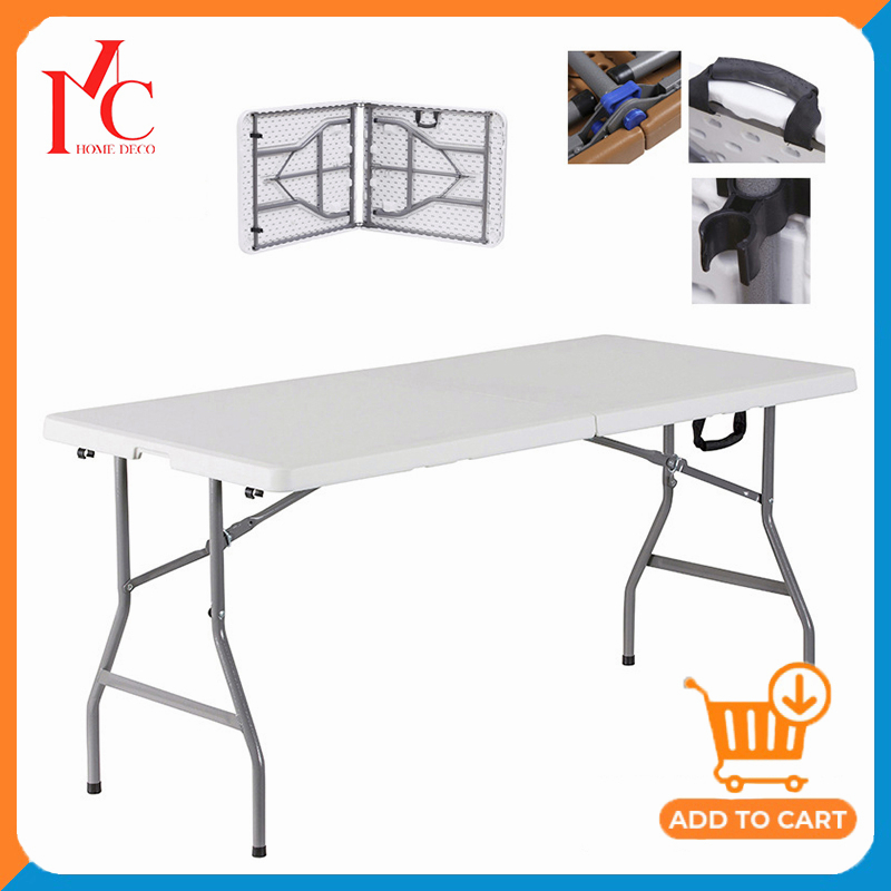 （6FT）Outdoor folding table long table student tutoring training table ...