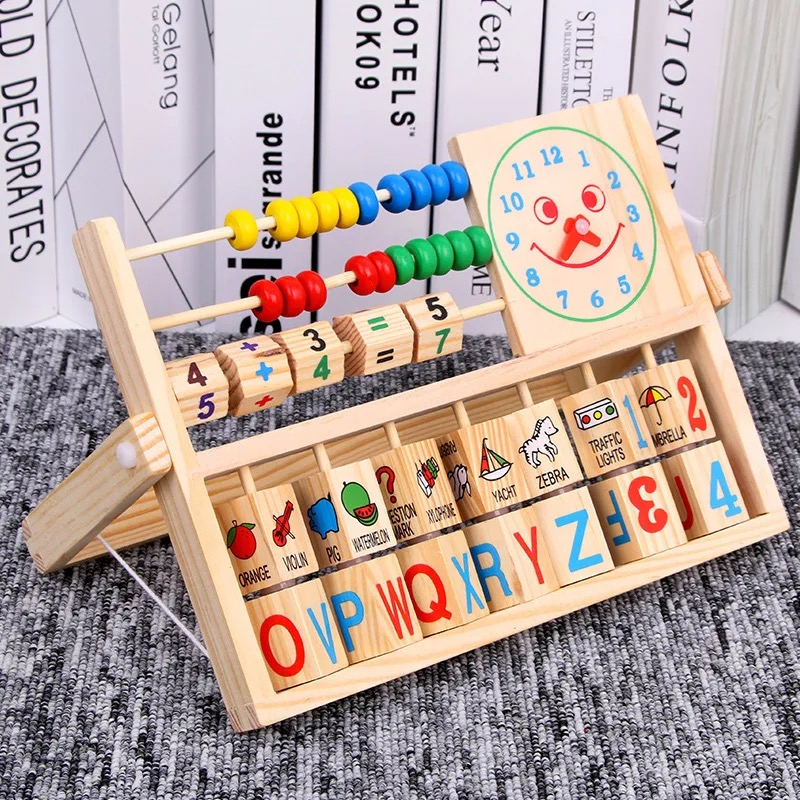Kids Row Wooden Beads Abacus Count Frame Teaching Aid Math Educational ...