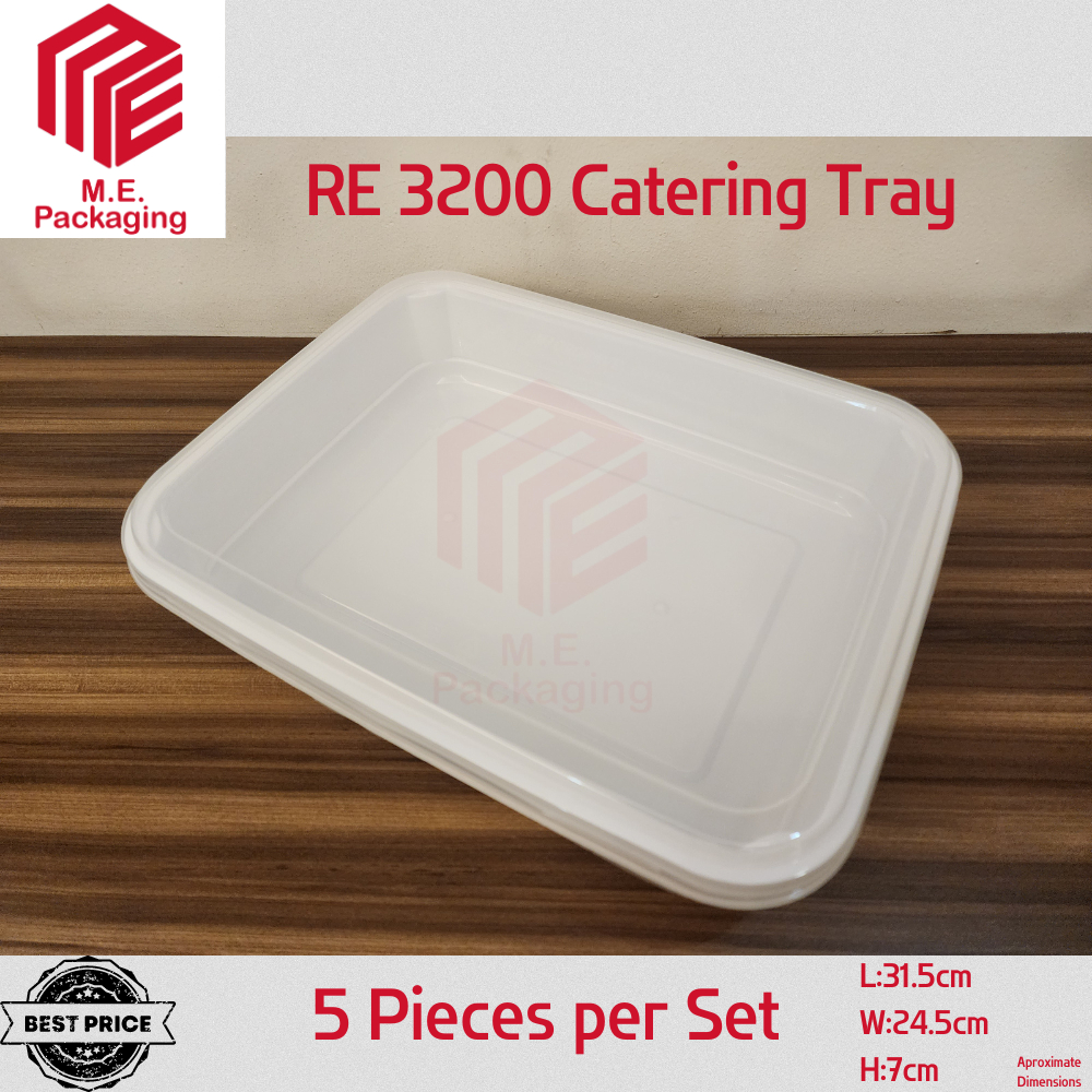[5pcs/Pack] RE-3200 Microwavable Cater Tray EZ Pack | Shopee Philippines