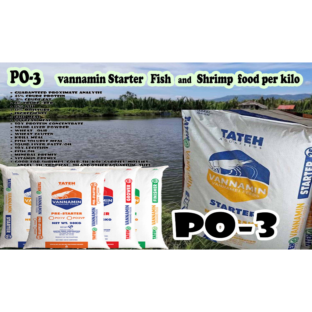 PO3 TATEH VANNAMEI STARTER VANNAMIN-SINKING-PELLET-FOR-SHRIMP-AND ...