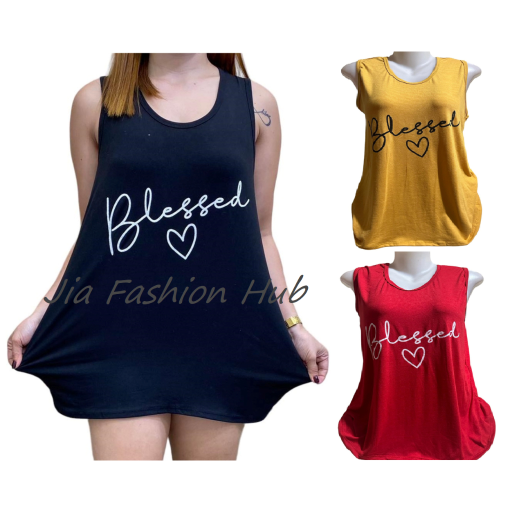 Plain Blessed Big Size Sando Tops L-2XL | Shopee Philippines