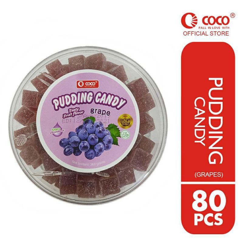 Coco Grapes Pudding Candy 368g in a Jar | Shopee Philippines