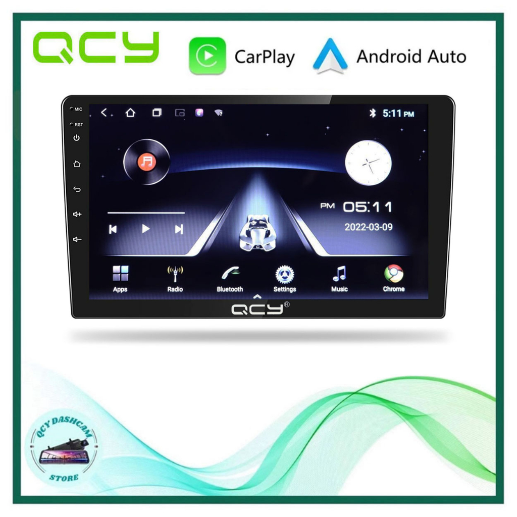 QCY 9 inch Android 11 Double Din Car Stereo with Carplay Android Auto ...