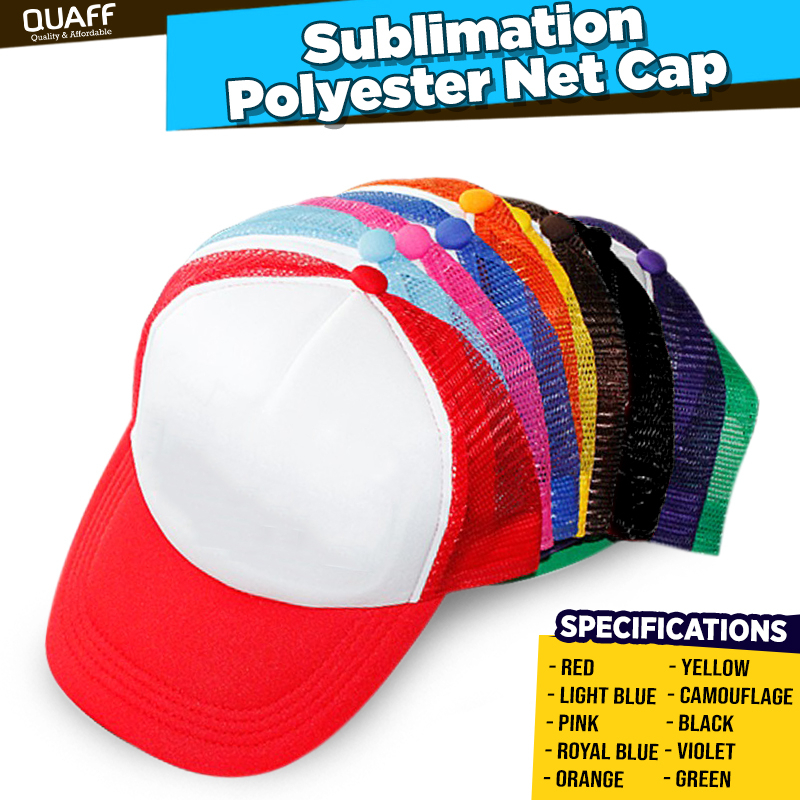QUAFF Sublimation Cap Polyester Mesh Trucker Net Colored - 1 pc per ...