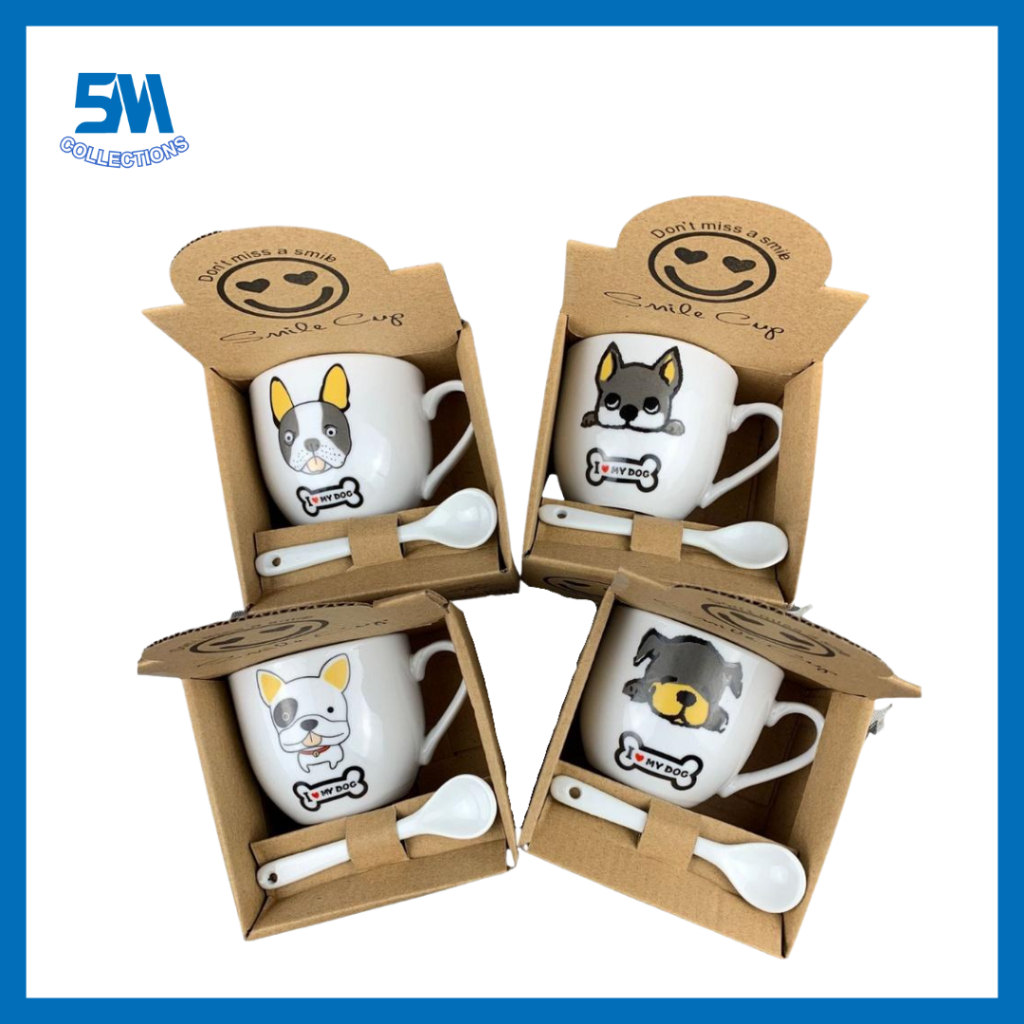 Coffee Mugs Dog Print #CA-0007 , Porcelain Coffee Mugs, Best Gift ...