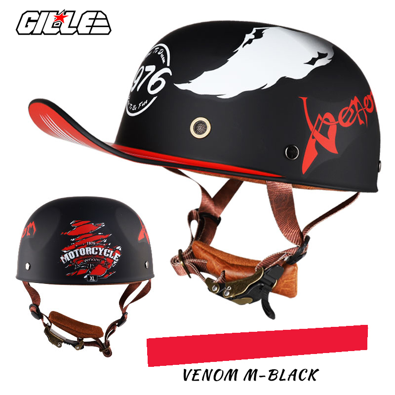 Gille Helmet NTS-VERSION1 Vintage Motorcycle Helmets Half Face Classic ...