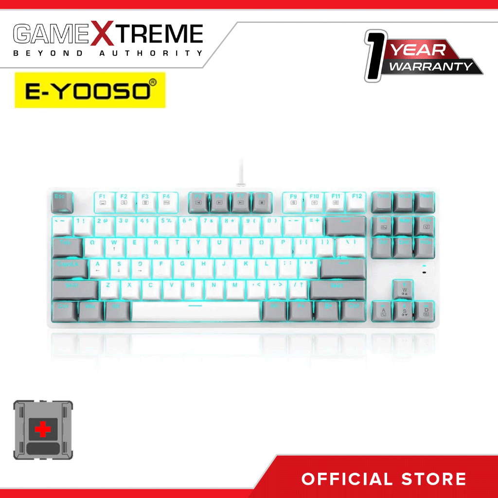E-Yooso Z-87 87 Keys Single Light Mechanical Gaming Keyboard [White ...