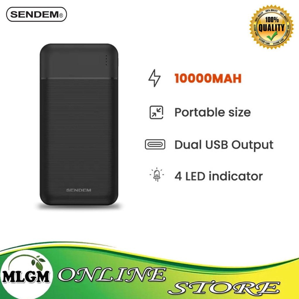 SENDEM PK81 10000mAh Portable Powerbank 2.1A Super Fast Charging Dual ...