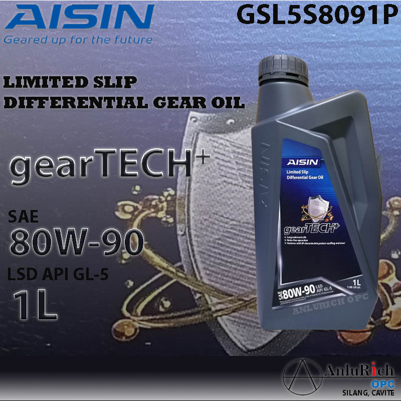 AISIN GEAR OIL GEARTECH+ SAE 80W-90 LSD API GL-5 1L (GSL5S8091P ...
