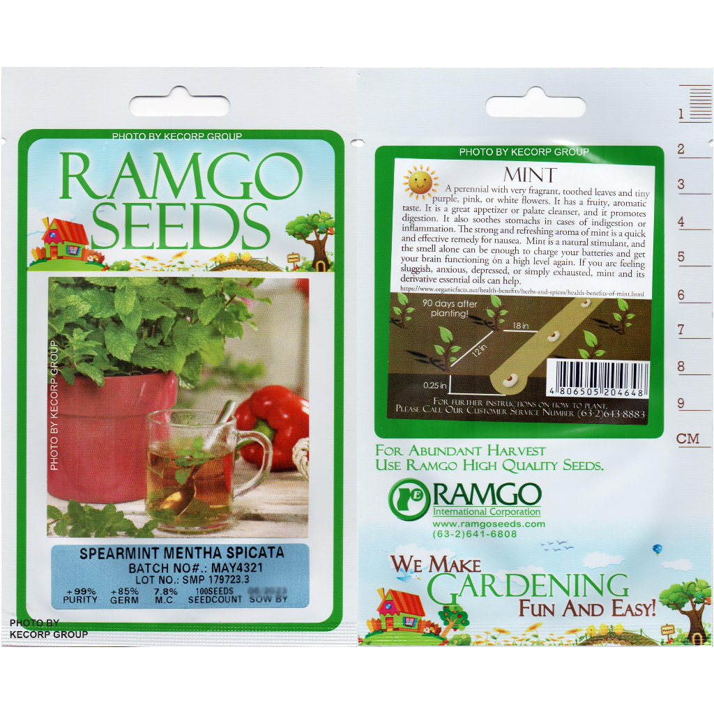 Ramgo Herbs Seeds RCH MINT 100 seeds Original Packaging S4 GDSFPH_S4 ...