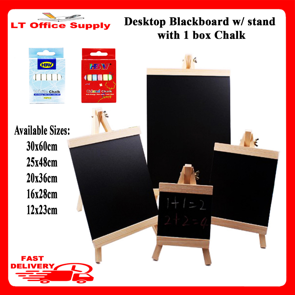 Desktop Blackboard with Stand Menu Board with 1box Chalk | Shopee ...