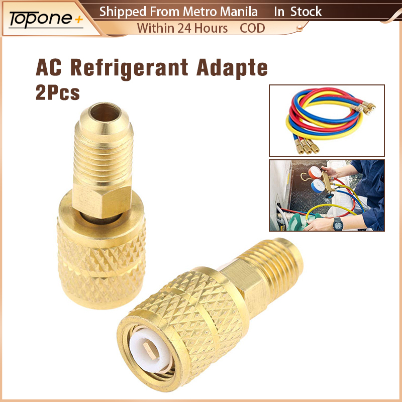 2pcs/set AC Refrigerant Adapter R410A R32 R22 SAE Female Male Connector ...