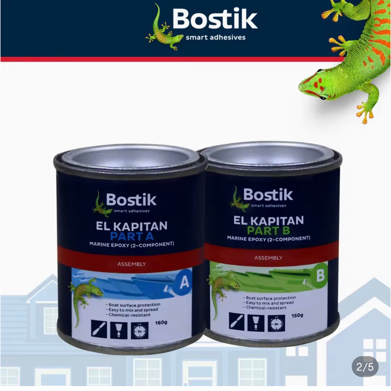 bostik EL kapitan part b part a set marine epoxy 1/8 liter | Shopee Philippines