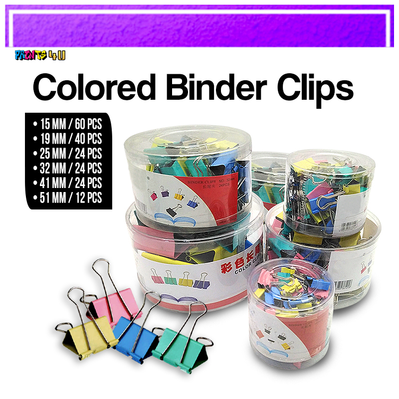Colorful Metal Binder Clips File Paper Clip 15mm 19mm 25mm 32mm 41 Mm ...