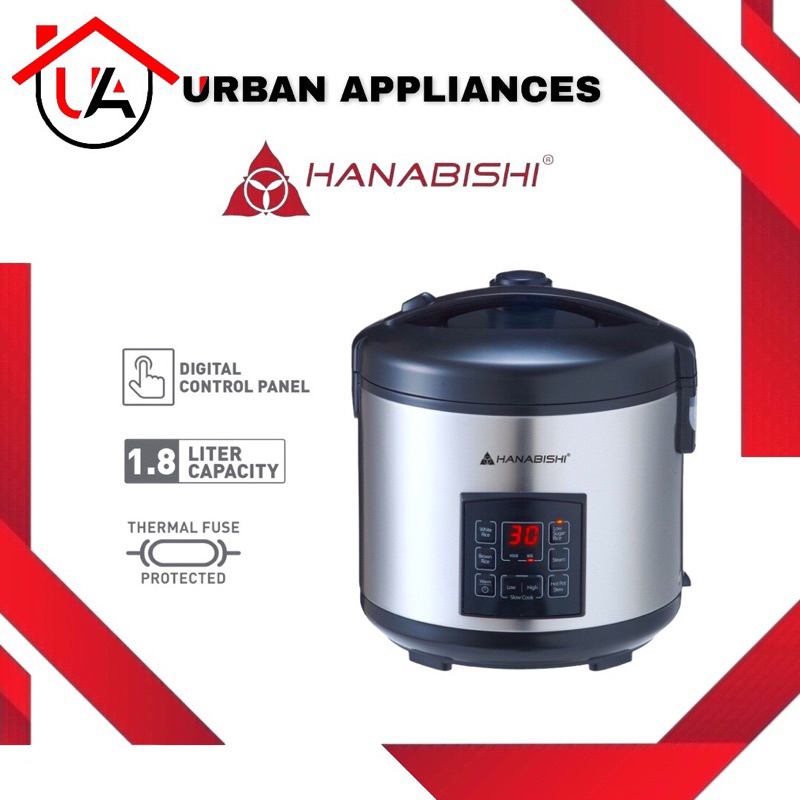 Hanabishi Low Sugar Multi-Function Rice Cooker HDESUGAR18MFRC | Shopee ...