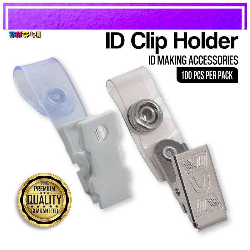 100pcs Id Clip Holder Plastic Metal For Cards | Shopee Philippines