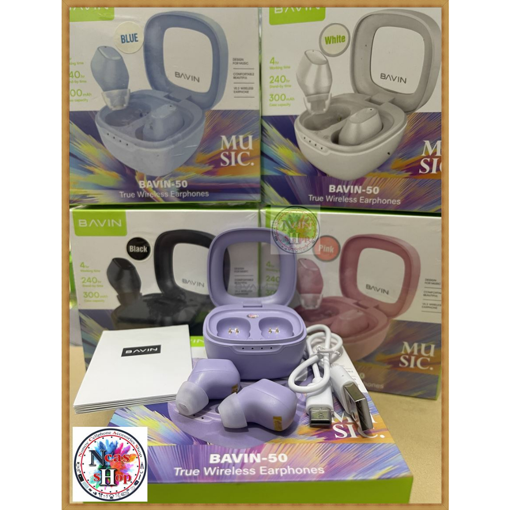 BAVIN BA50 TWS Bluetooth Wireless Earphones HiFi Stereo Long Endurance ...