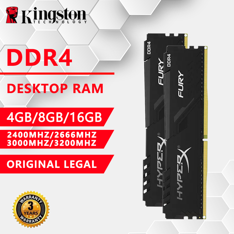 Kingston Hyperx Fury Ddr4 Ram Desktop 4gb 8gb 16gb 2400mhz 2666mhz