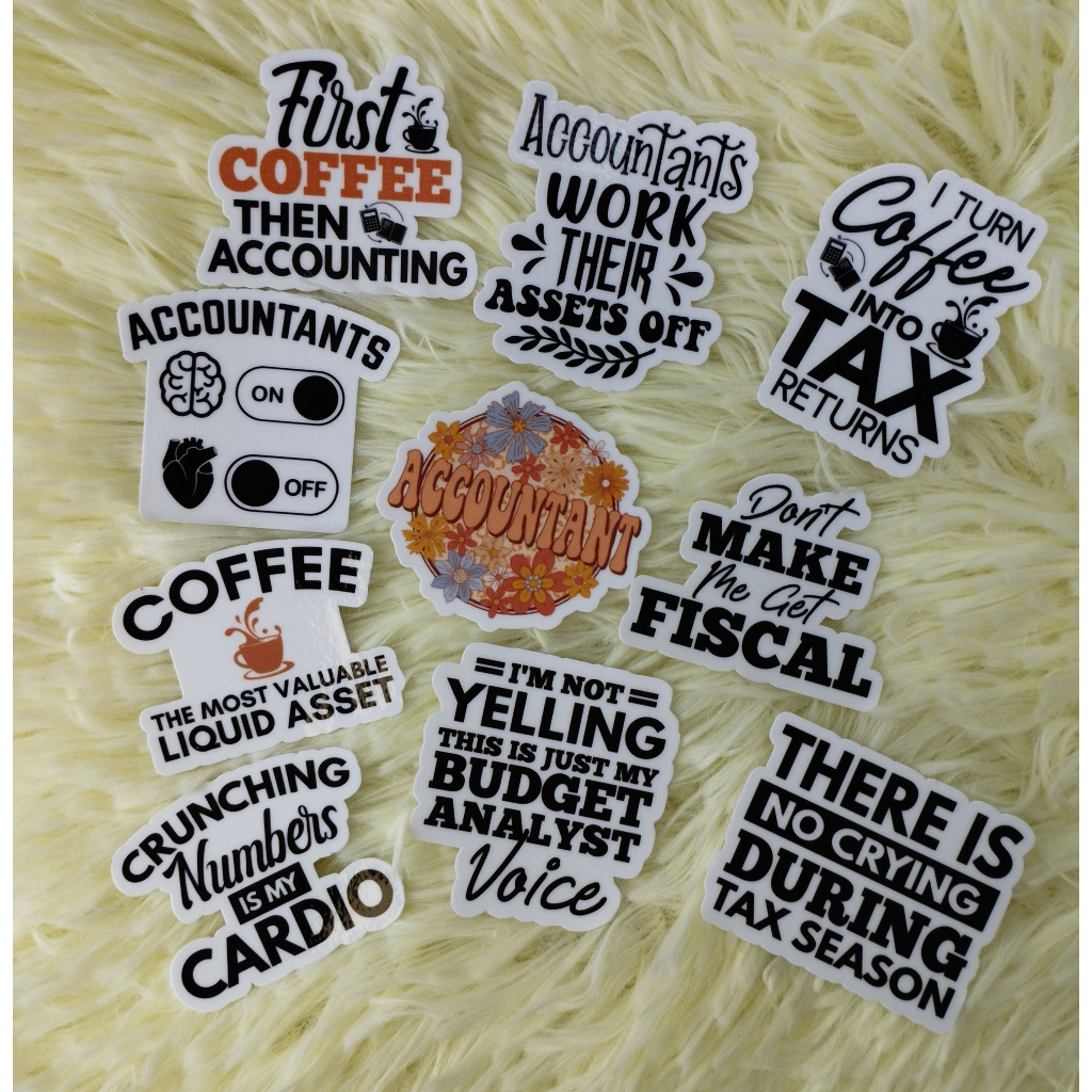 Accounting Themed Vinyl Stickers | Waterproof Vinyl Stickers ...