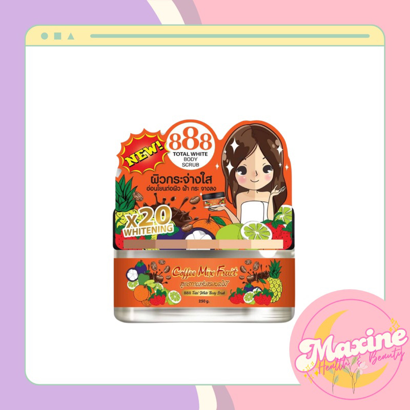 888 Total White Body Scrub Coffee Mix Fruit from Thailand 250g | Shopee ...