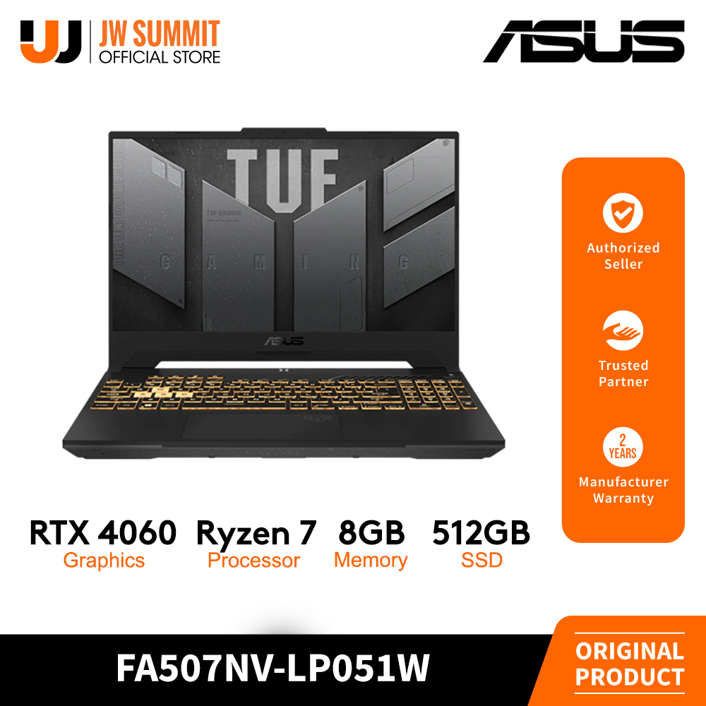 Asus TUF A15 FA507NV-LP051W 15.6" FHD Ryzen 7 7735HS 8GB 512GB SSD RTX ...