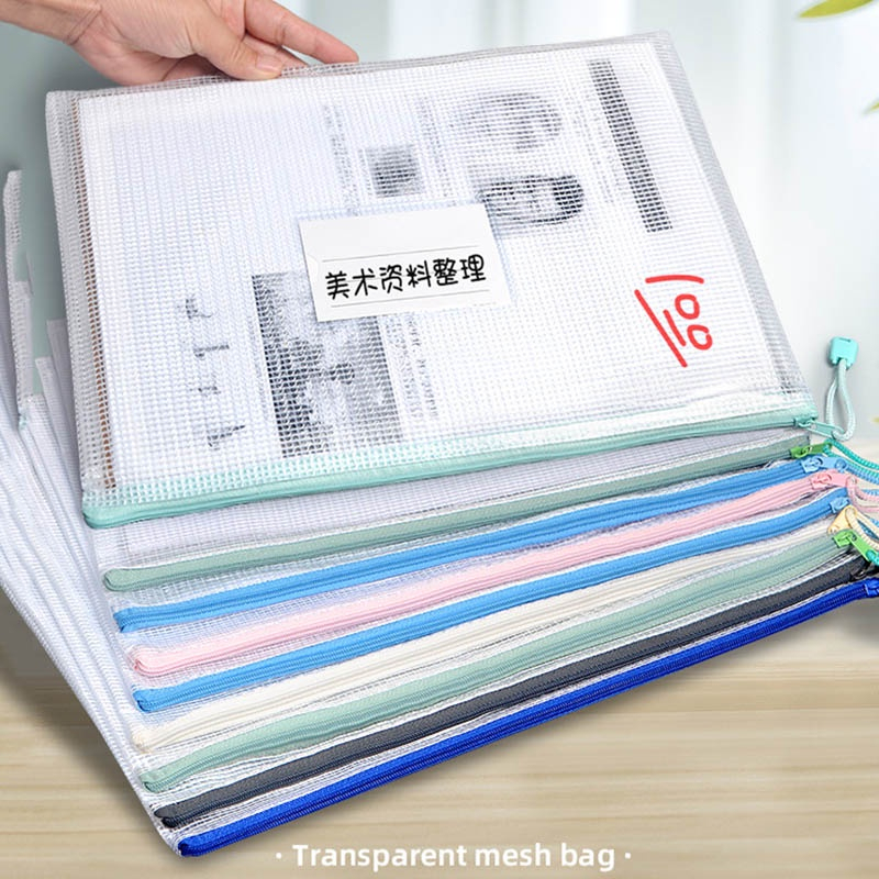 A4 Transparent File Bag Nylon Mesh Zipper File Bag Pencil Bag Exam ... A4 Transparent File Bag Nylon Mesh Zipper File Bag Pencil Bag Exam ...
